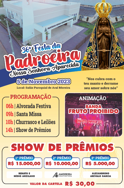 Festa Da Padroeira Nossa Senhora Aparecida Acontece No Dia 05 Em Aral 5365